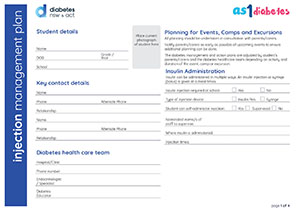 As 1 Diabetes - Schools Action and Management Plans